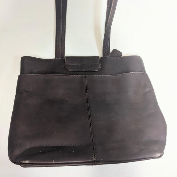 J. Jill | Bags | Vintage Jjill Soft Brown Leather Bucket Tote Double ...